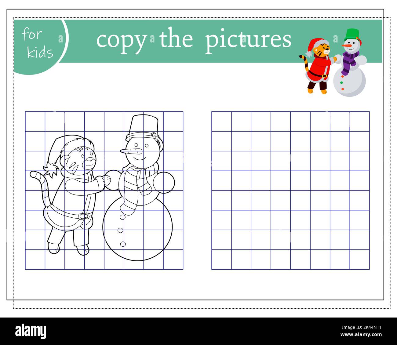 Copy the picture, educational games for children, cartoon tiger sculpts ...