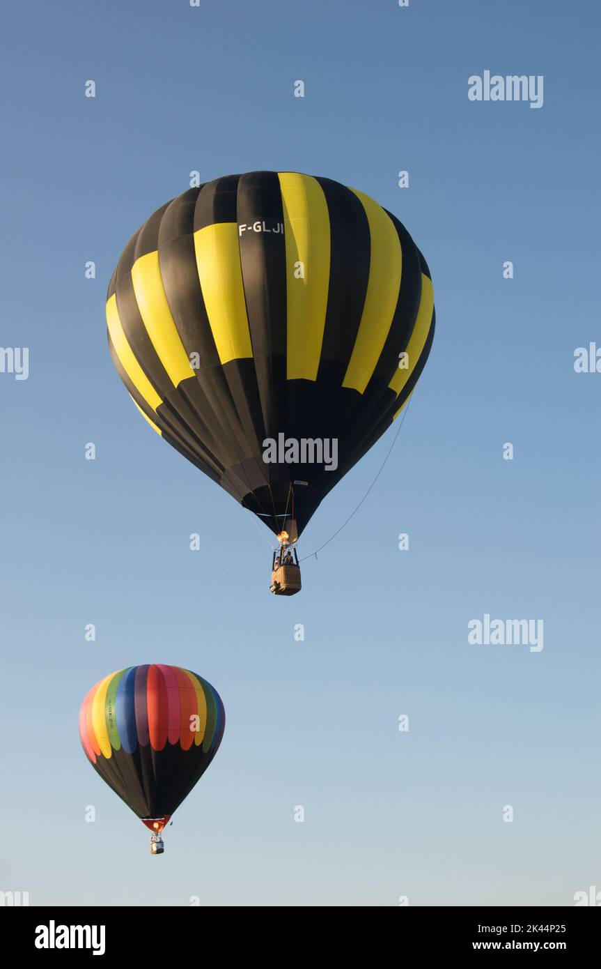 Balloons preparing to lift off photo Stock Photo - Alamy