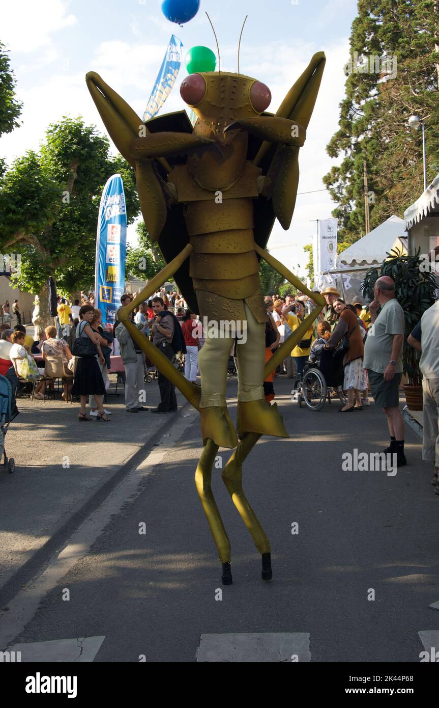 Man dressed in insects- grasshopper Stock Photo - Alamy