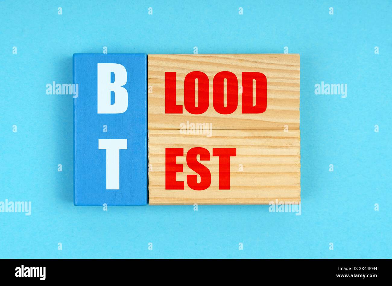 Medicine concept. On a blue background, wooden plaques with the ...