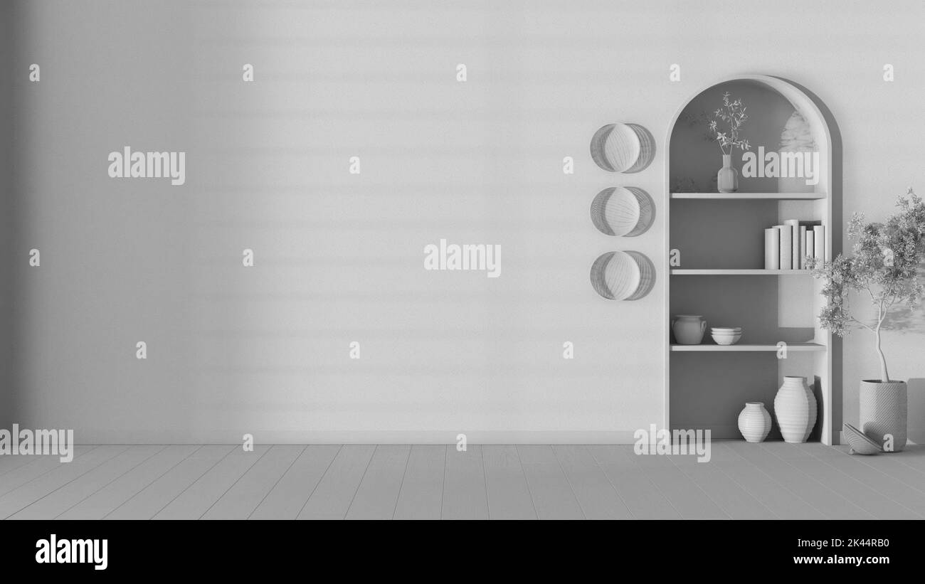 Total white project draft, interior design background concept idea ...