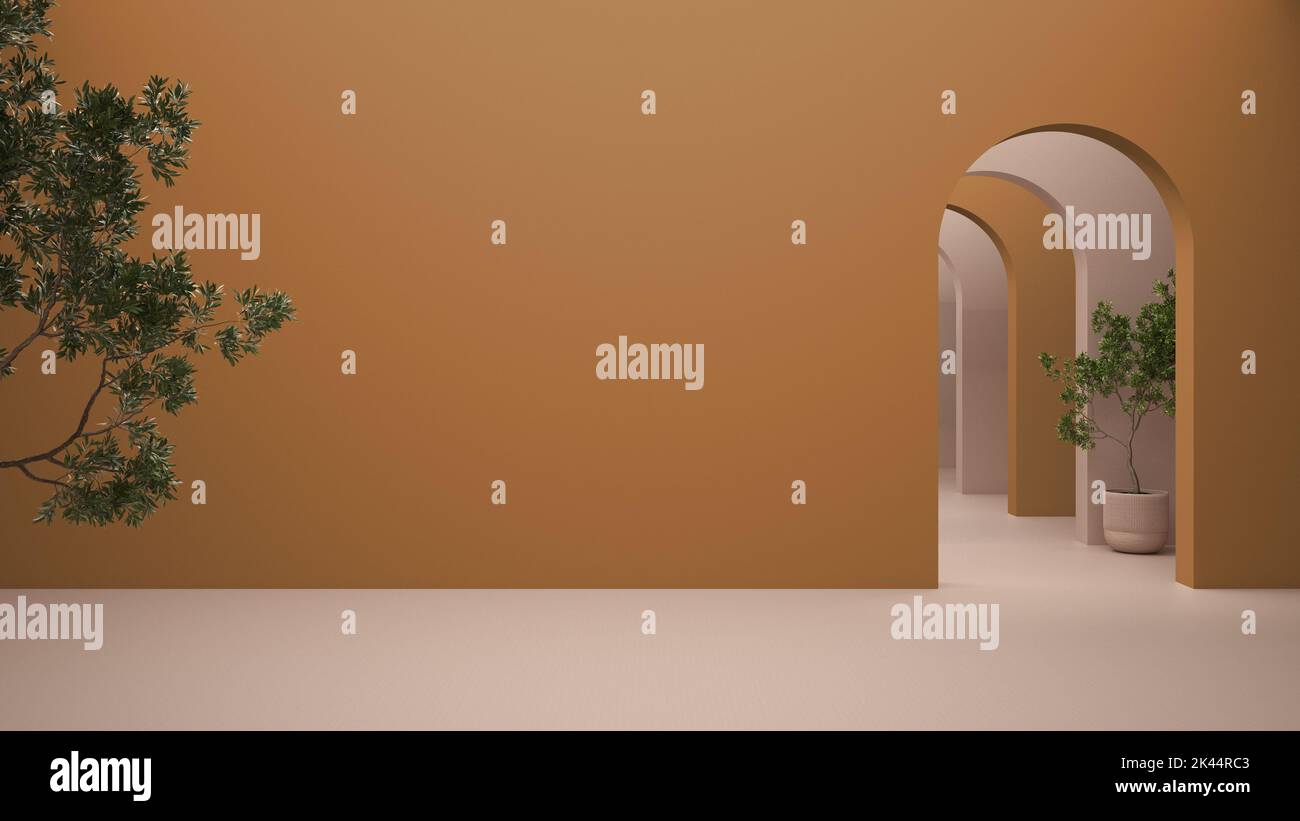 Classic metaphysics surreal interior design, empty space with resin ...