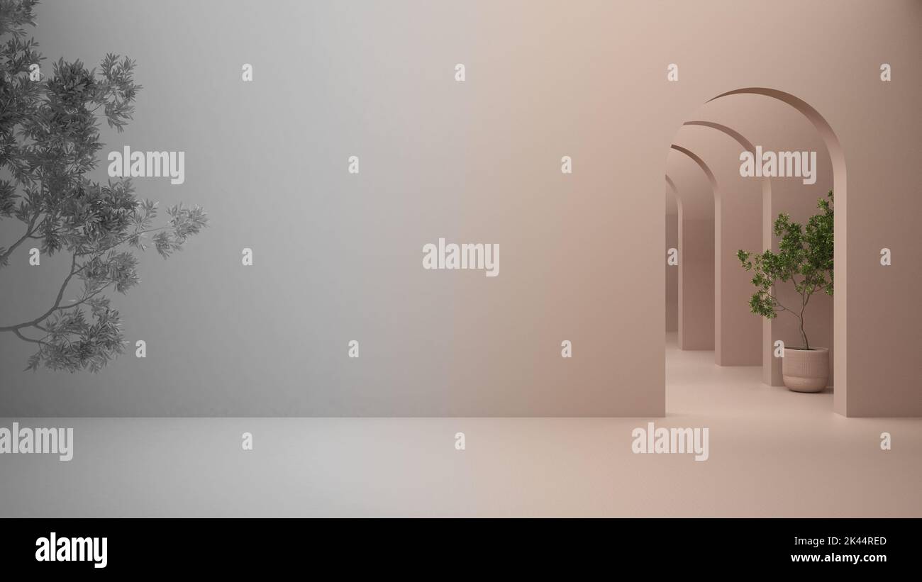 Architect interior designer concept: hand-drawn draft unfinished ...