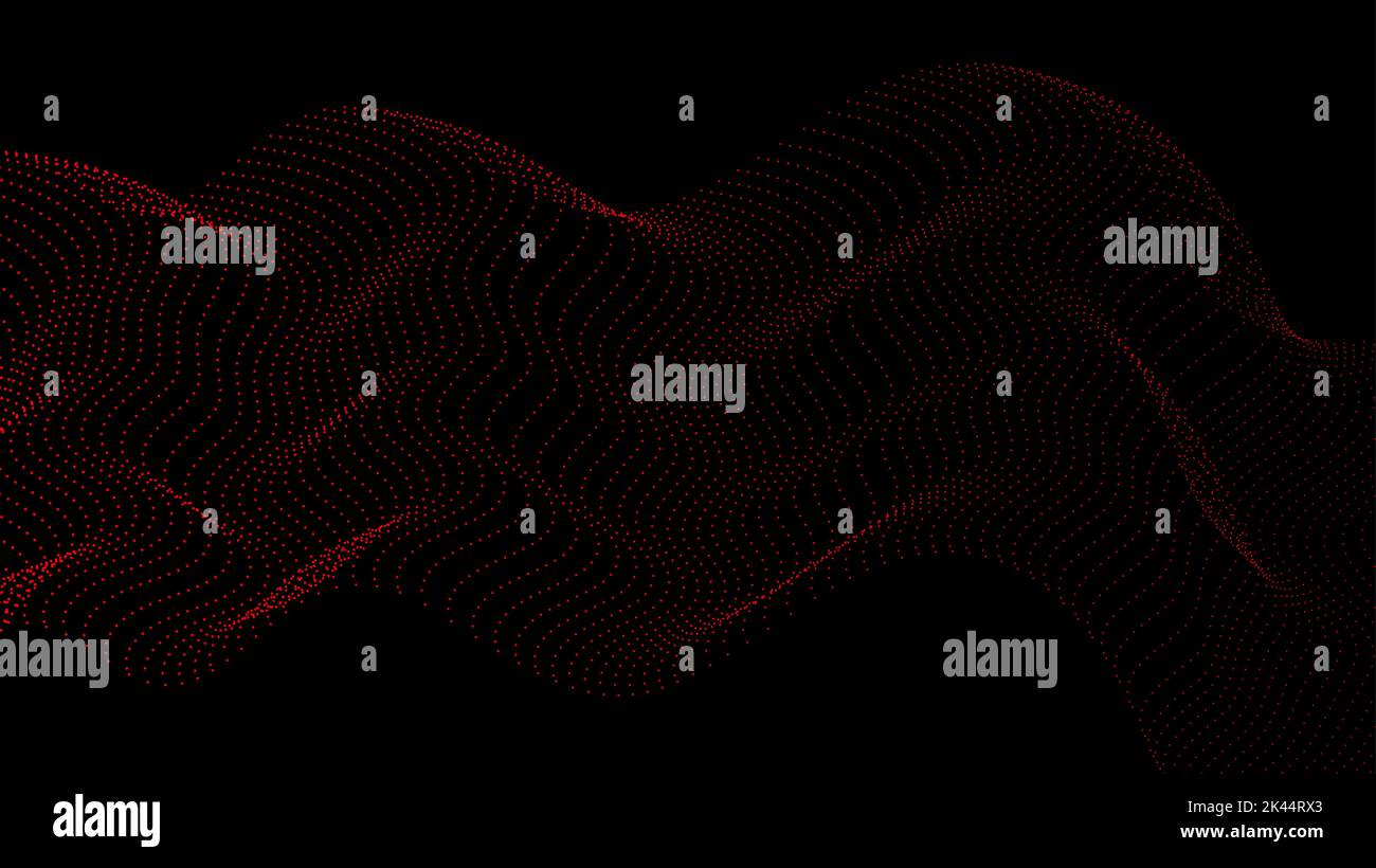 Abstract Technology Digital Futuristic Concept Red Dots Particles