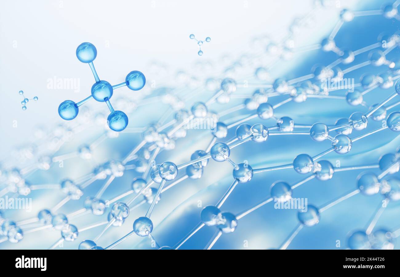 Molecular structure background, biotechnology concept, 3d rendering ...
