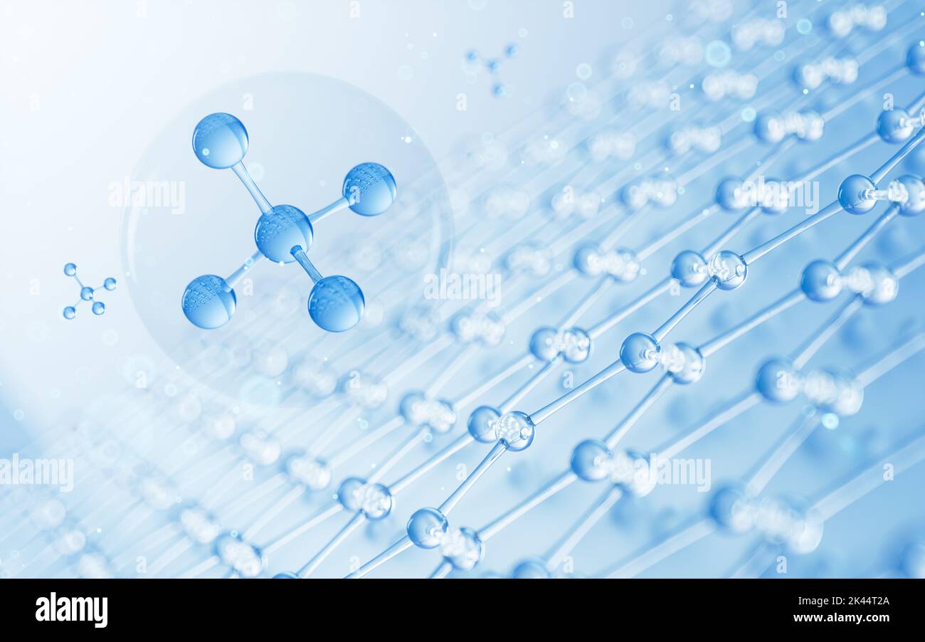 Molecular structure background, biotechnology concept, 3d rendering ...