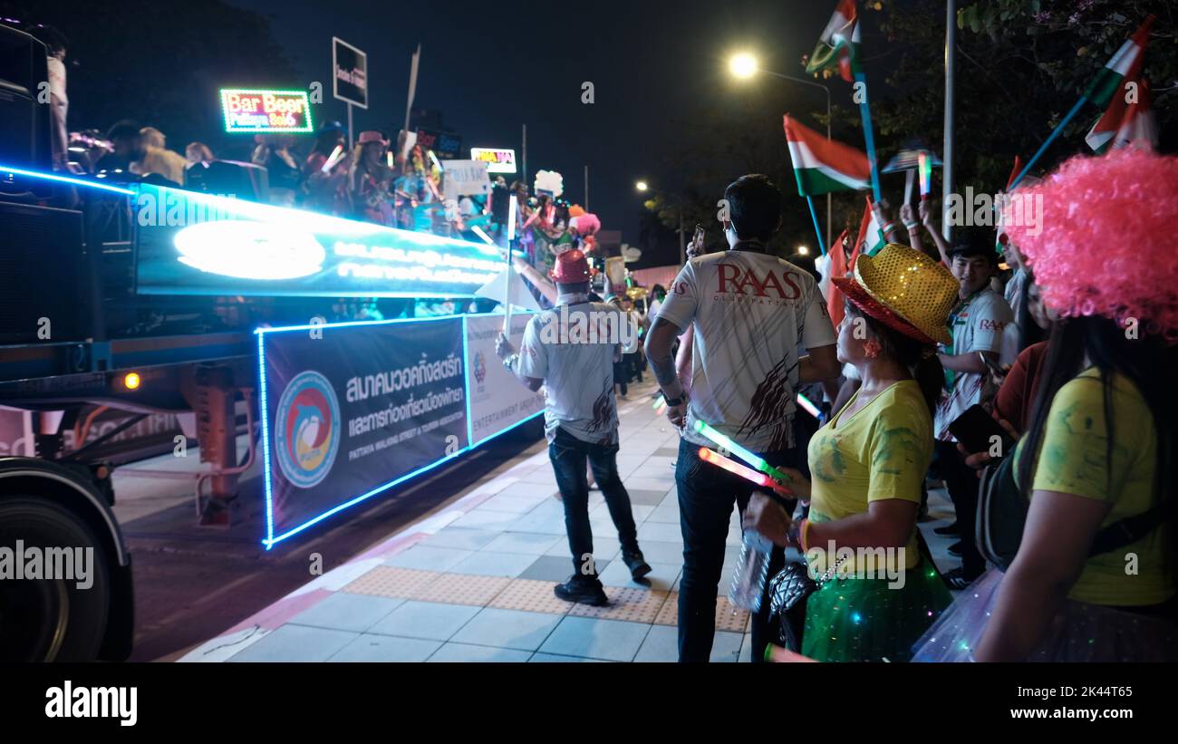Let's Glow Together Night Parade Floats event on Beach Road in Pattaya ...