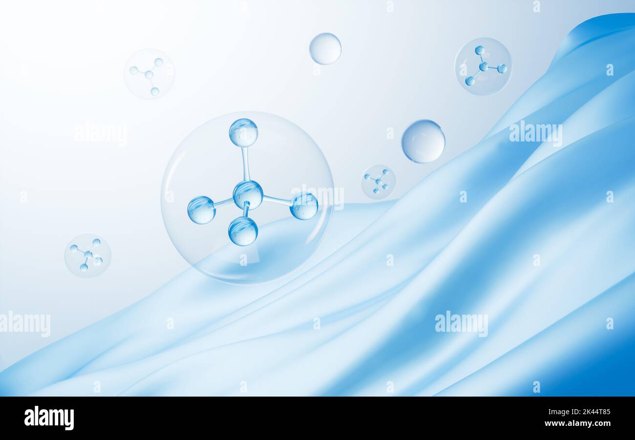 Molecular structure and cloth material background, 3d rendering ...