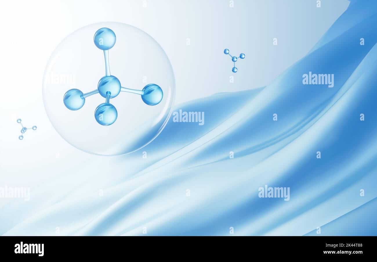 Molecular structure and cloth material background, 3d rendering ...