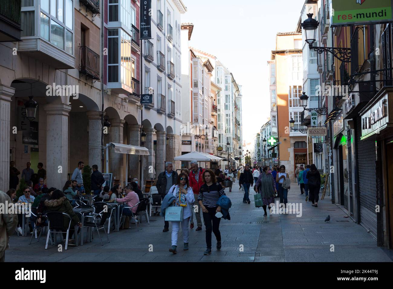 Streets of the city of Burgos, Castilla-Leon, Spain; monuments and ...