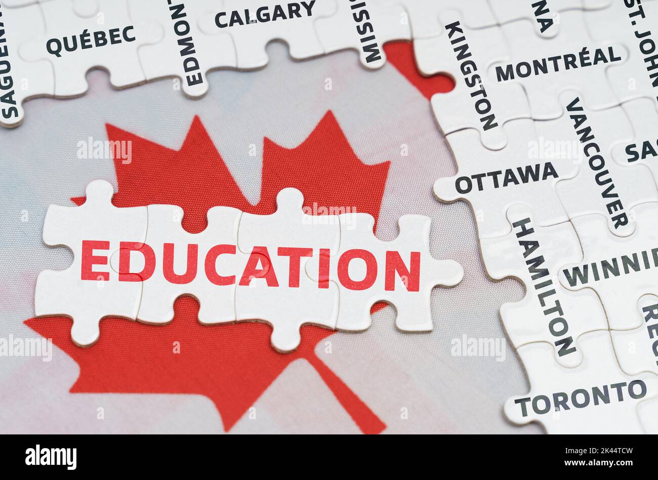 National concept. The flag of Canada features city name jigsaw puzzles ...