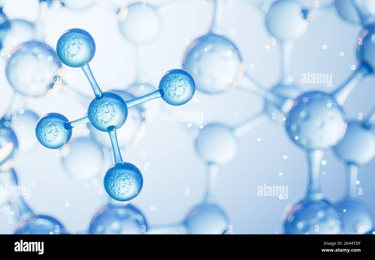Molecular structure of glass, biotechnology concept, 3d rendering ...