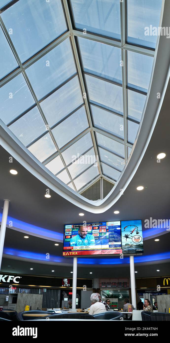 Rest and service area on the A14 road near Cambridge, England Stock ...