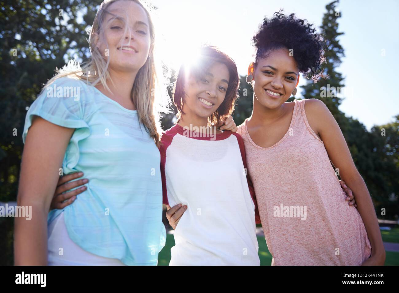 We will always be there for each other. Portrait of three young friends ...