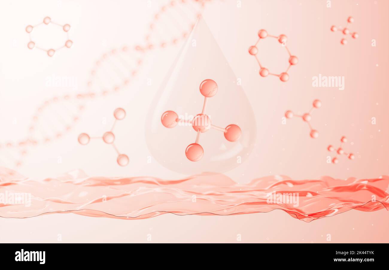 Molecular structure of glass, biotechnology concept, 3d rendering ...