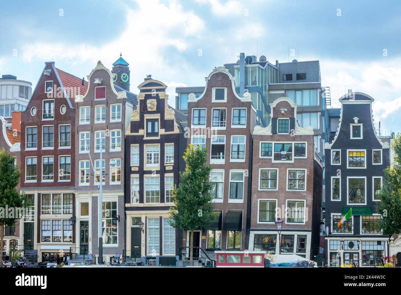 Netherlands. Facades of typical buildings on a summer street in ...