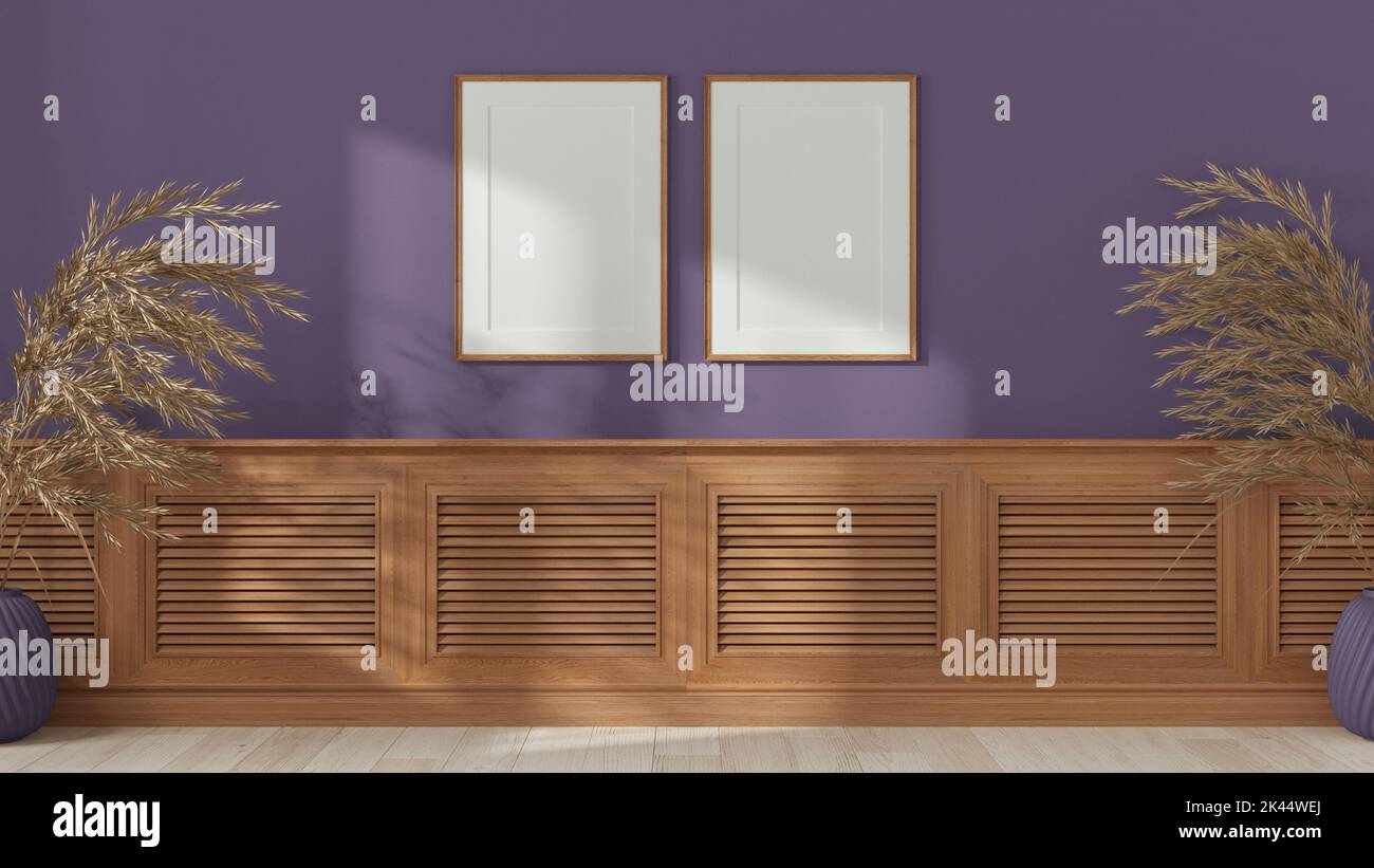 Empty room interior design, wooden table top, cabinet, panel or shelf ...