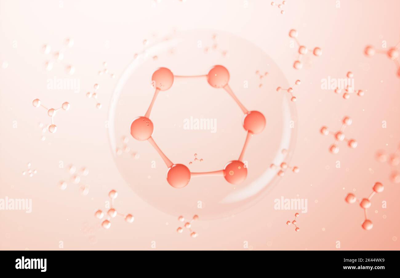 Molecular structure of glass, biotechnology concept, 3d rendering ...
