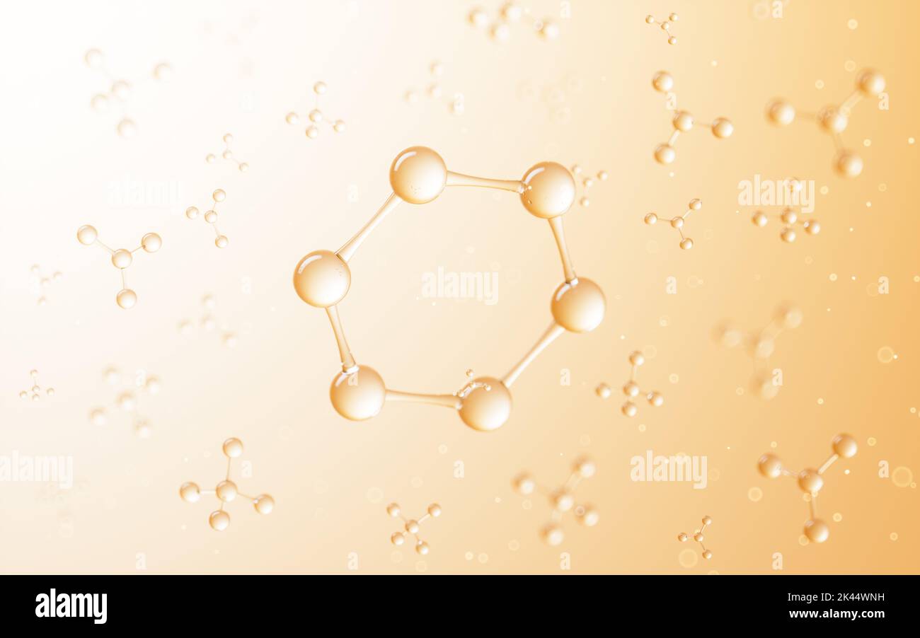 Molecular structure of glass, biotechnology concept, 3d rendering ...