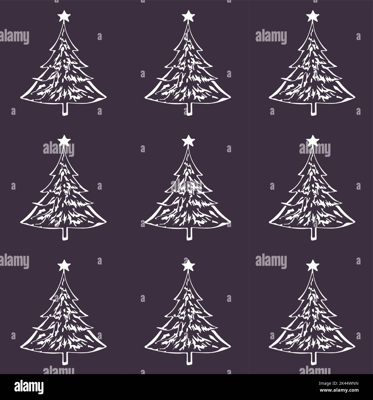 Seamless minimalistic vector Christmas pattern with Christmas trees ...