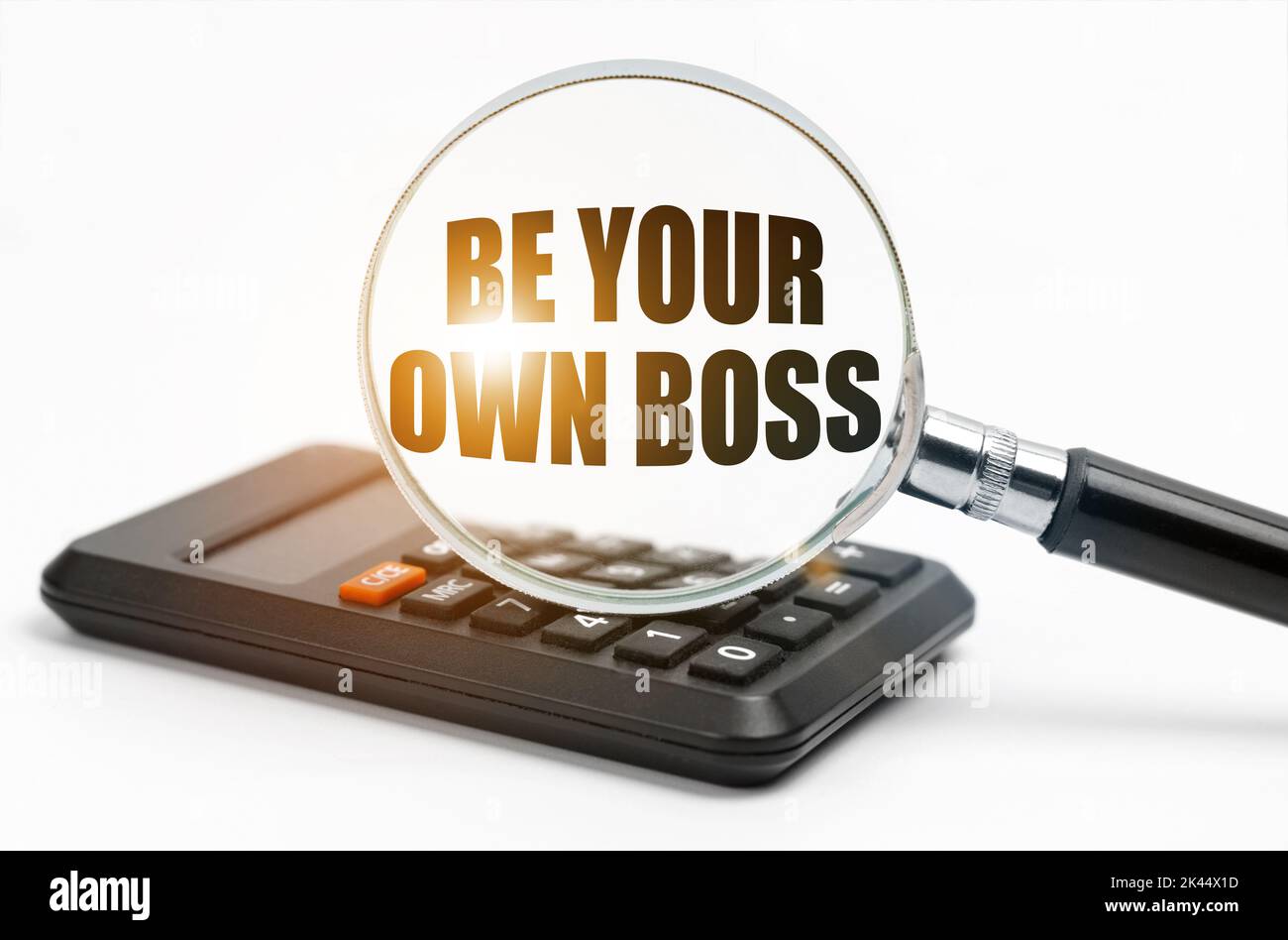 Business and finance concept. On the table is a calculator and a ...