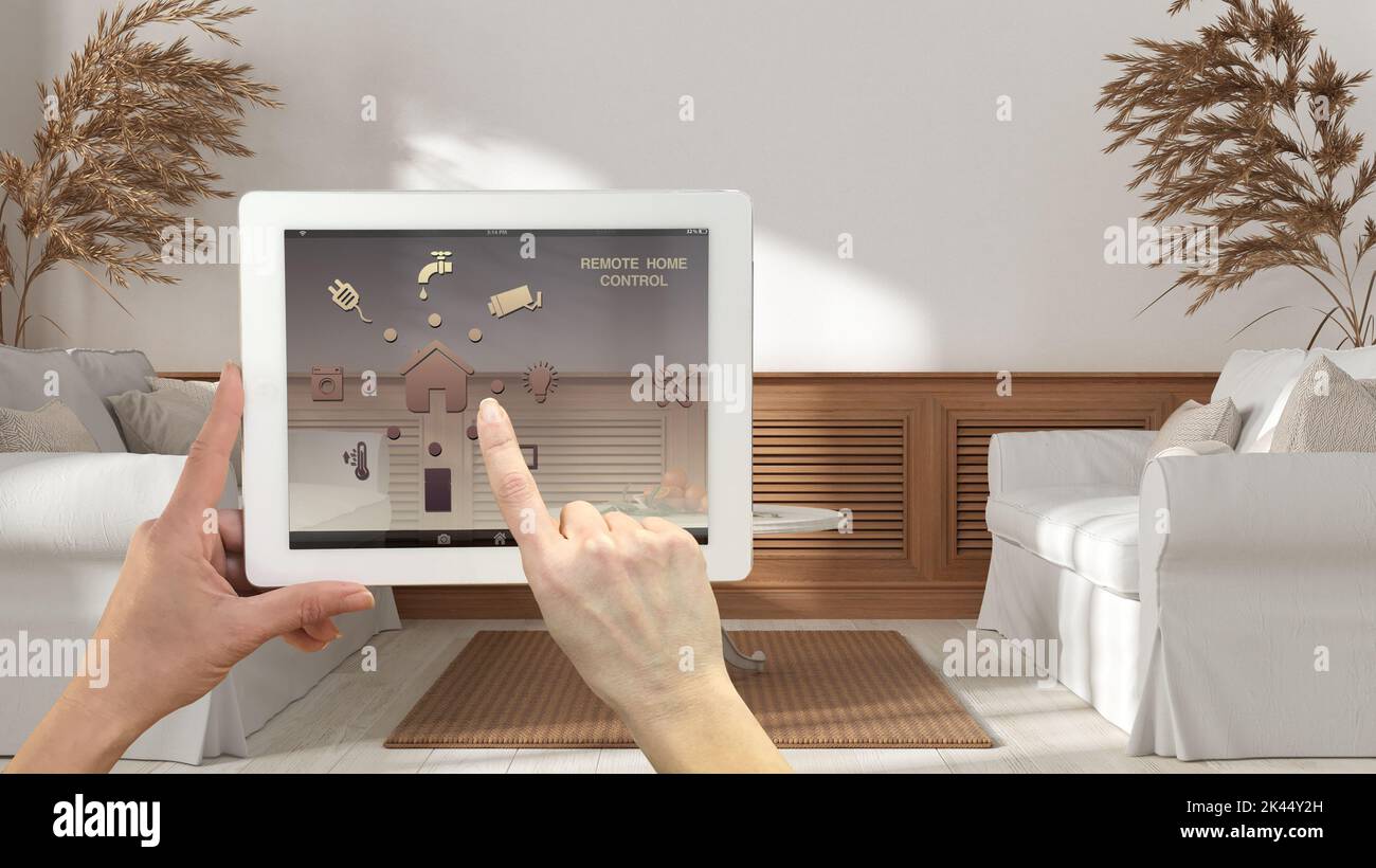 Smart remote home control system on a digital tablet. Device with app ...