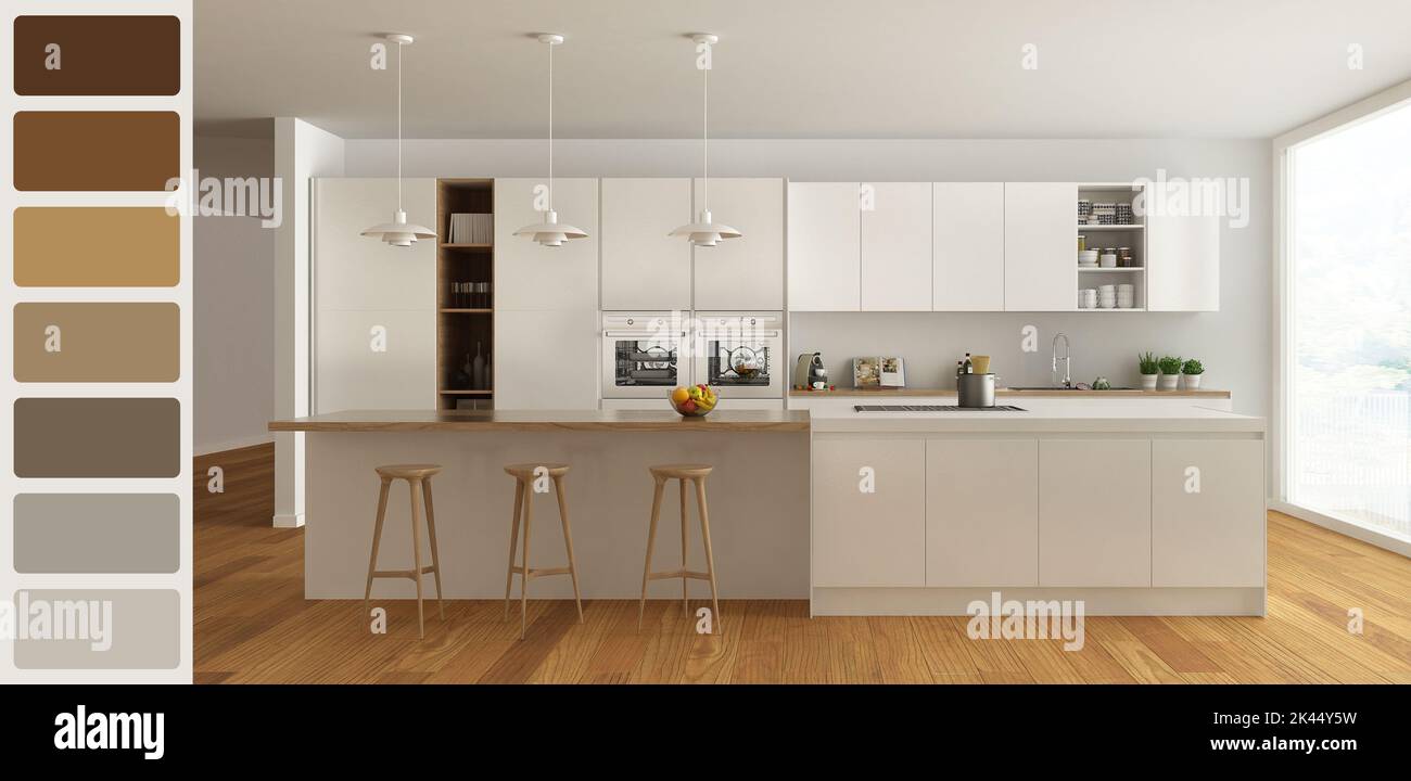 Interior design scene with palette color. Different colors and patterns ...