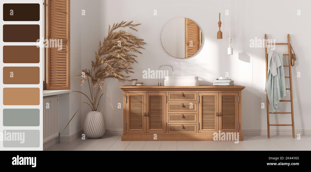 Interior design scene with palette color. Different colors and patterns ...