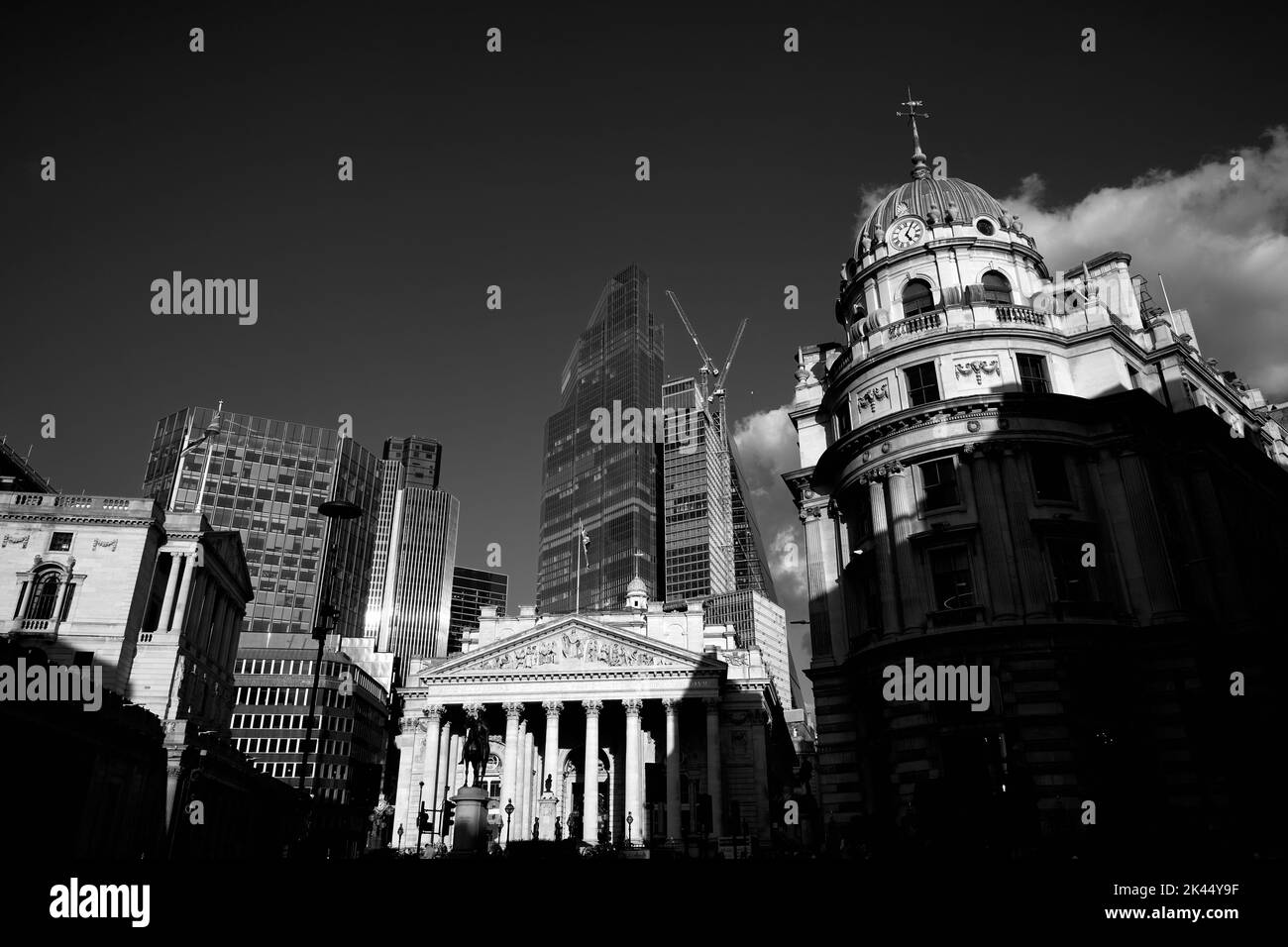 The royal exchange and the bank of England, London. Picture date ...