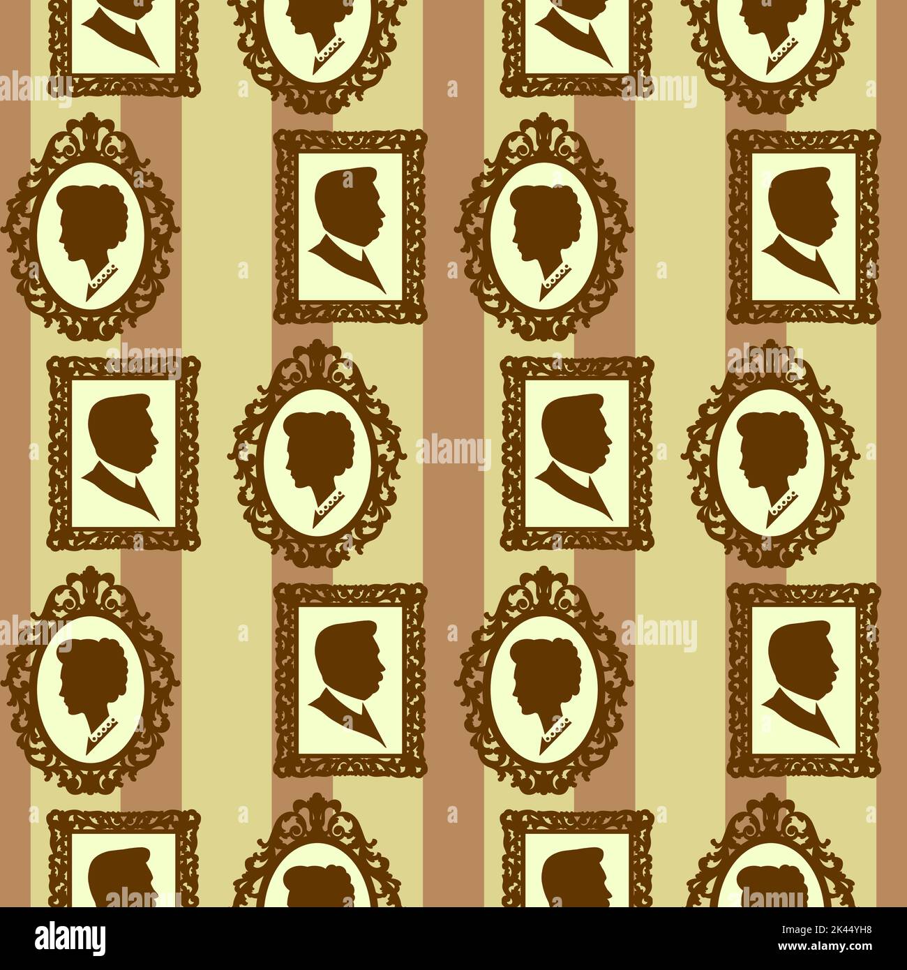 Vintage pattern of silhouettes for print and design.Vector illustration ...