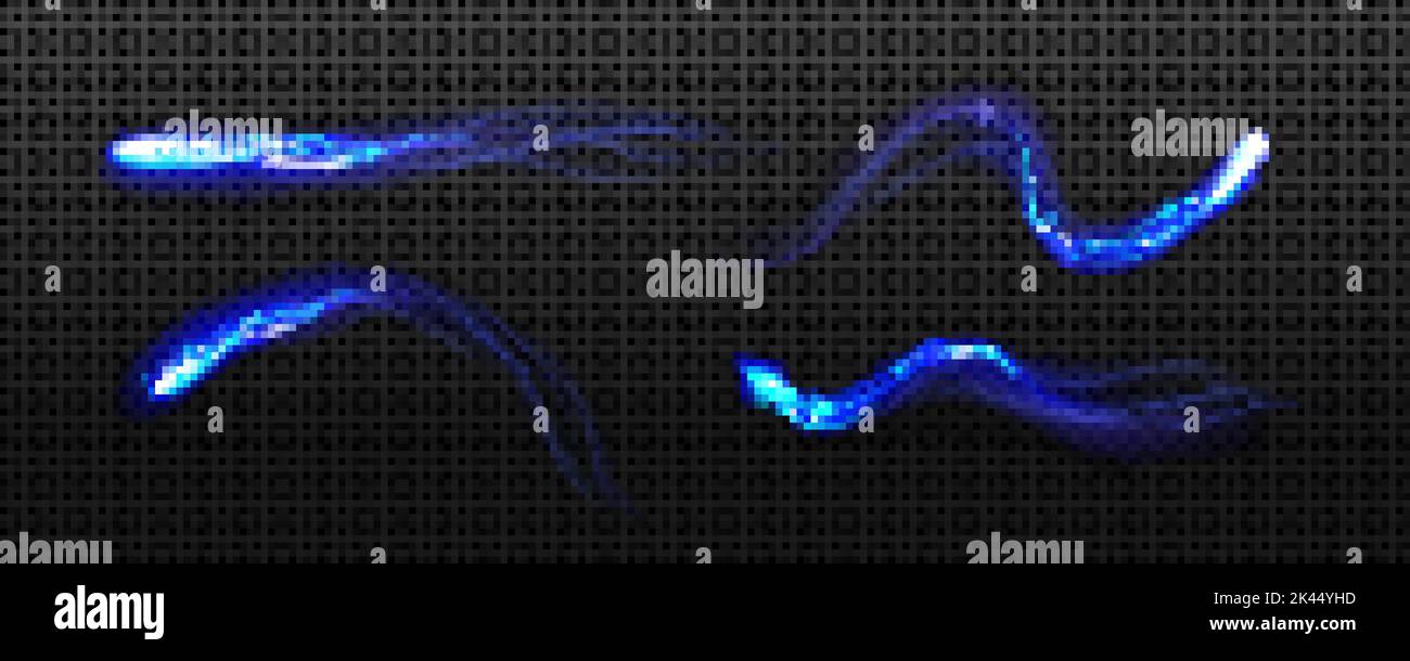 Blue magic light, smoke or wind effect with stars or sparkles. Wand ...