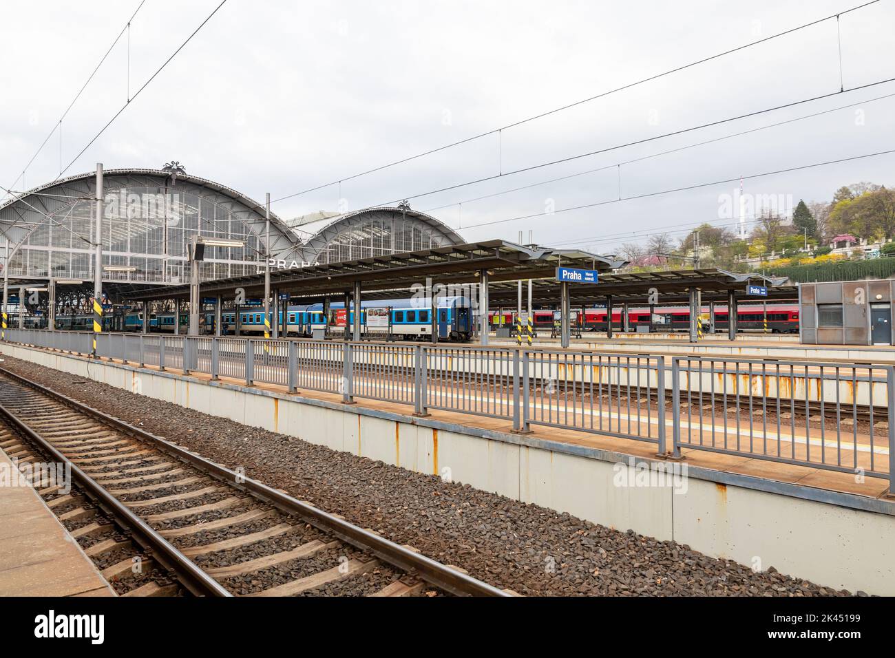 Prague Czech Republic April 25, 2022 Main station - the largest railway ...