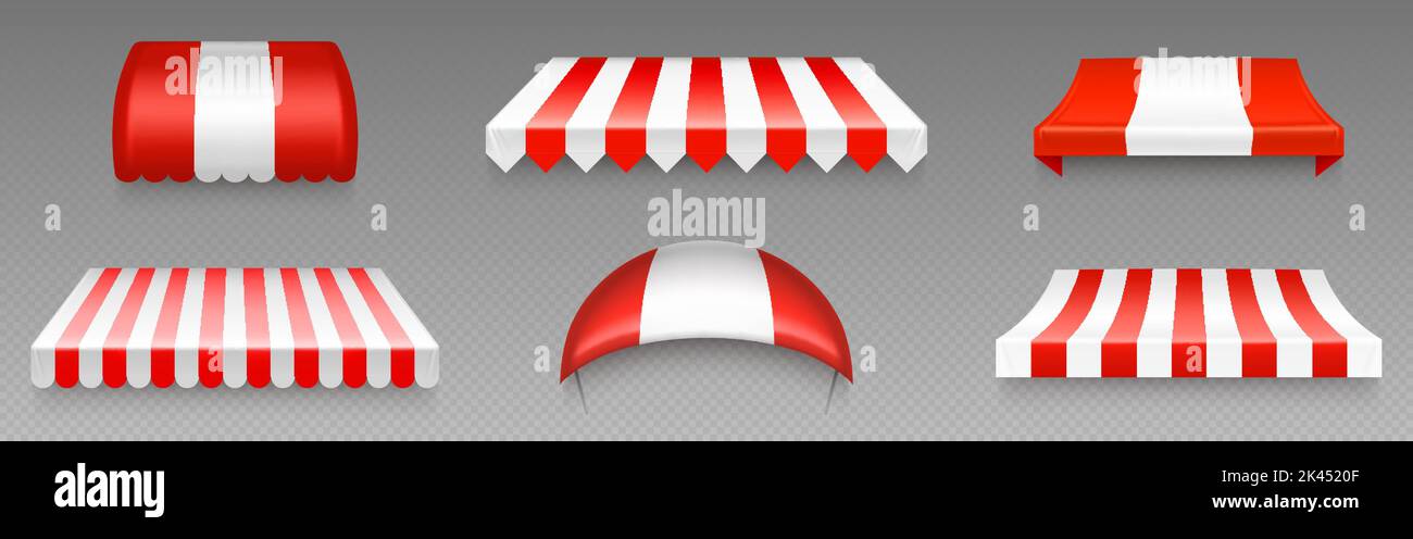 Awnings, shop tents, canopy, street market overhangs, sun shade shelters. Outdoor coverings with ...