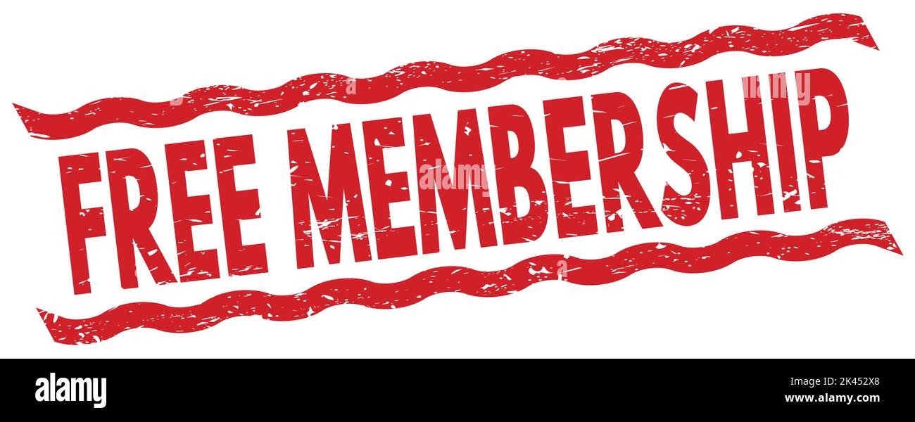FREE MEMBERSHIP text written on red lines stamp sign Stock Photo - Alamy