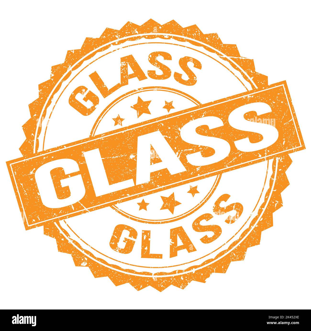 GLASS text written on orange round stamp sign Stock Photo - Alamy
