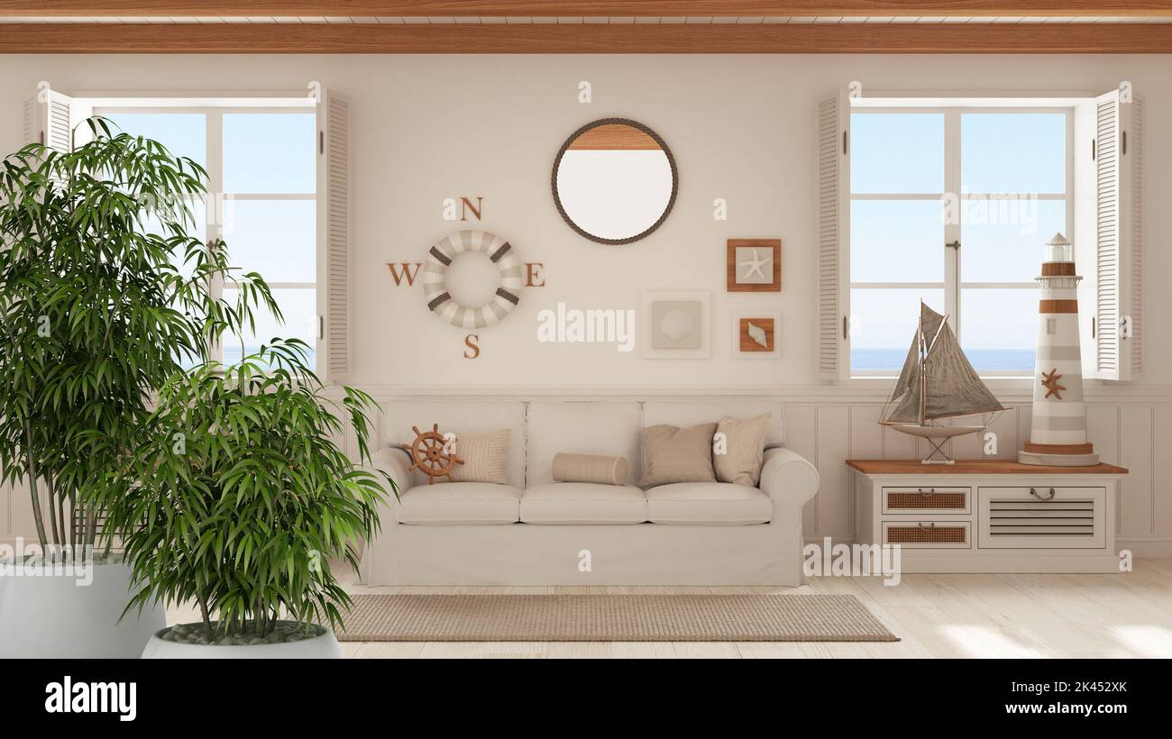 Zen interior with potted bamboo plant, natural interior design concept ...