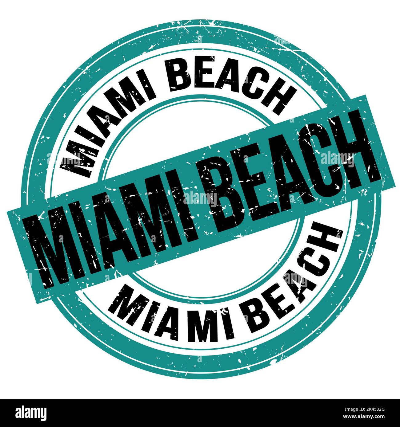 MIAMI BEACH text written on blue-black round grungy stamp sign Stock ...