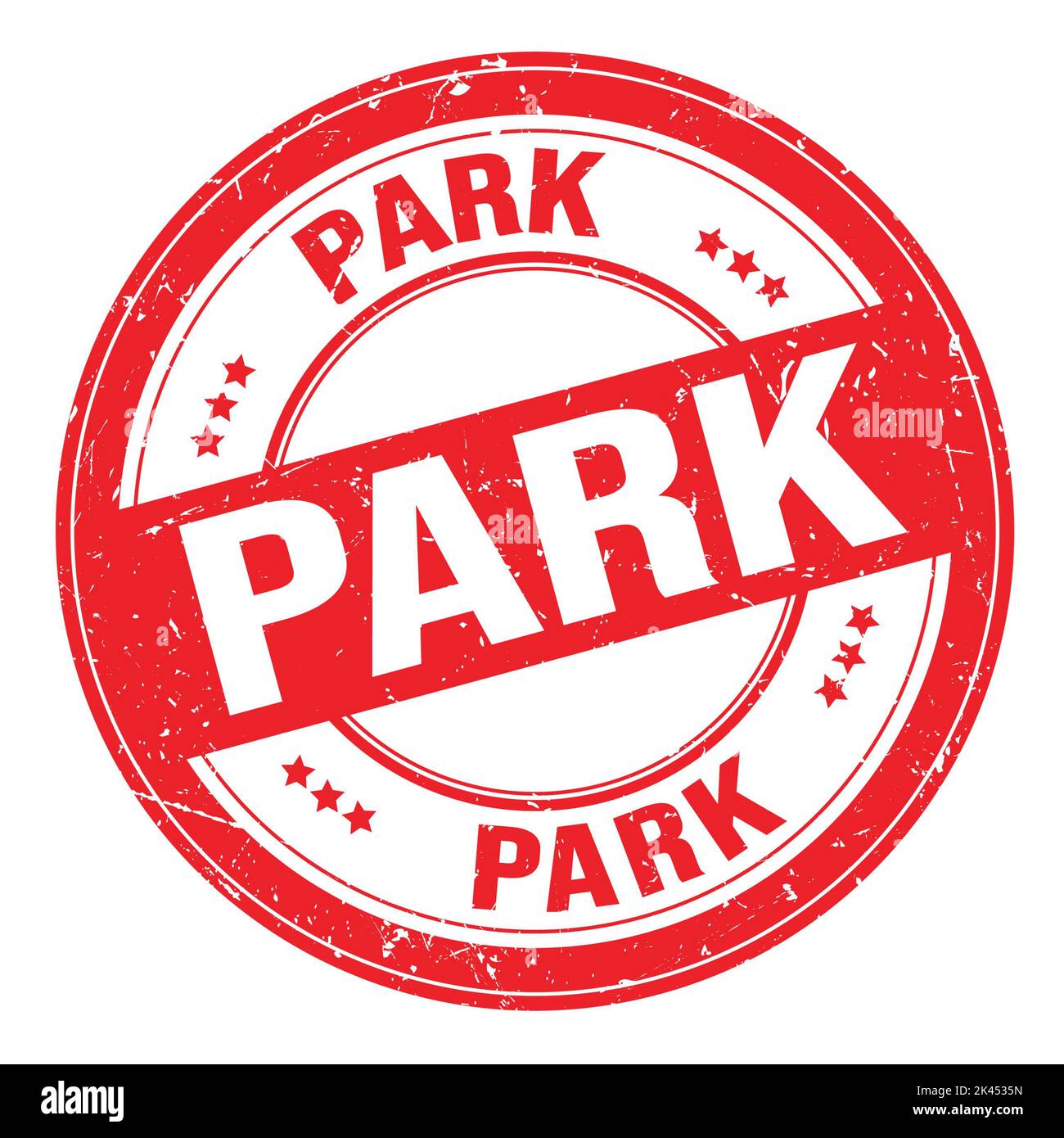 PARK text written on red round grungy stamp sign Stock Photo - Alamy