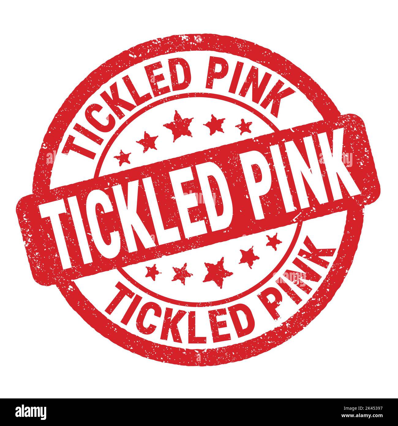 TICKLED PINK text written on red grungy stamp sign Stock Photo - Alamy