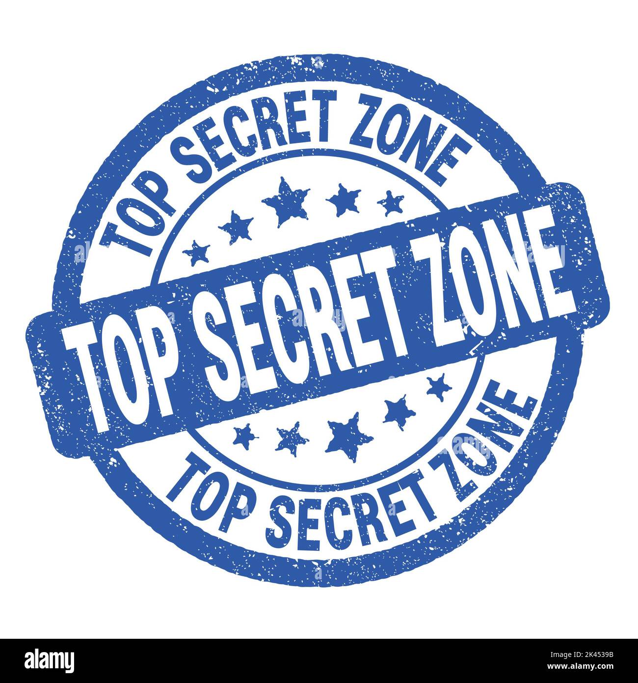 TOP SECRET ZONE text written on blue grungy stamp sign Stock Photo - Alamy