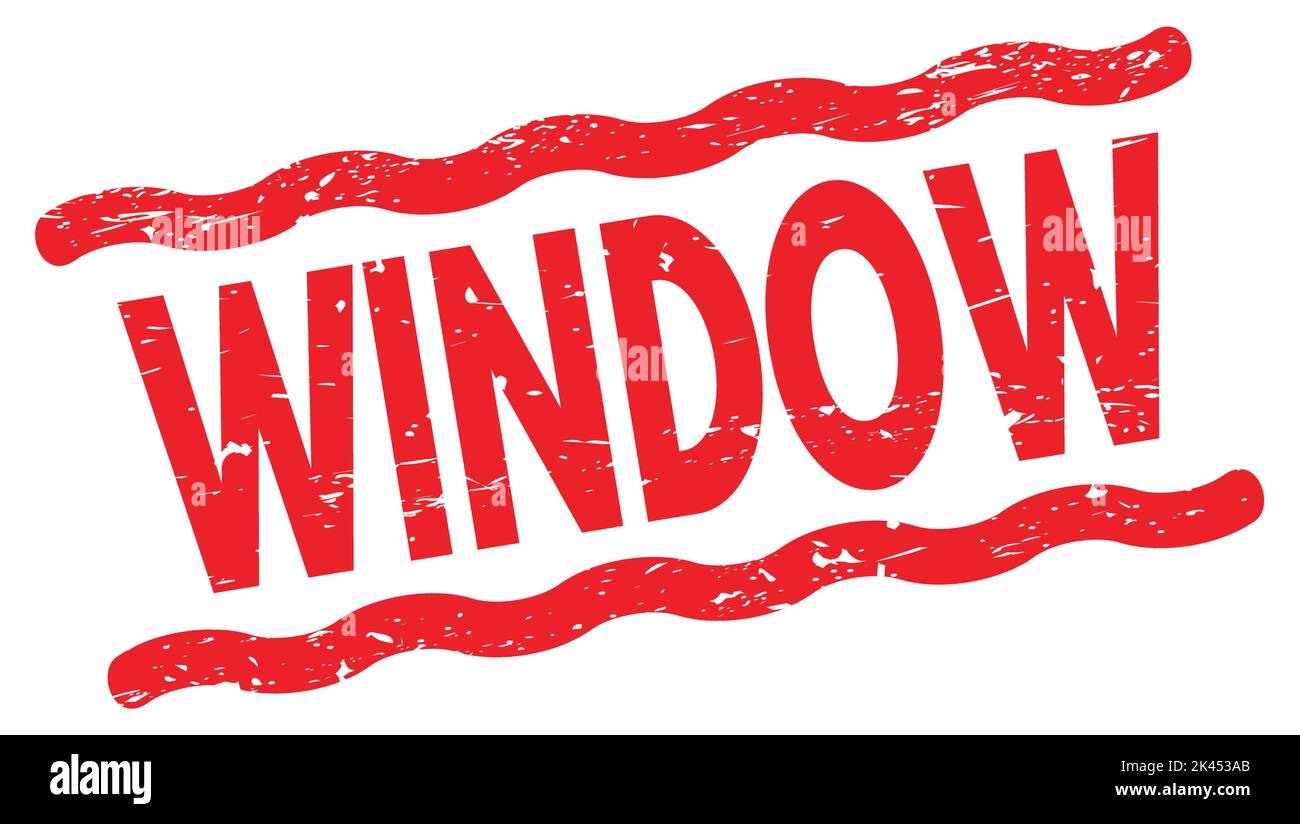 WINDOW text written on red lines stamp sign Stock Photo - Alamy