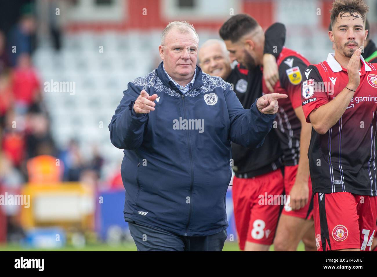 Football manager Steve Evans at Stevenage Football Club walking on ...