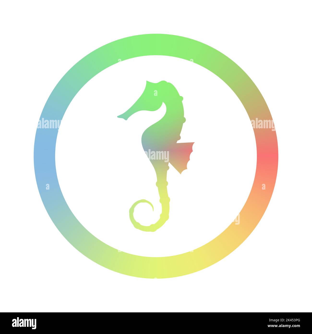 Colored Seahorse Icon. Logo design on White Background. Tropical Exotic ...