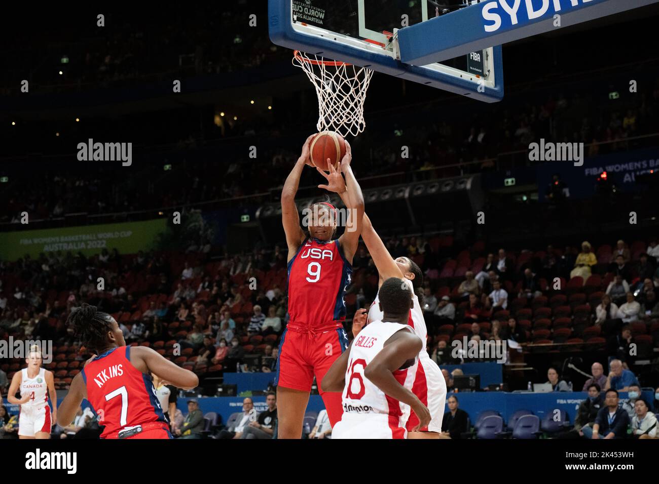 during the 2022 FIBA Women's Basketball Semi Final match between Canada ...