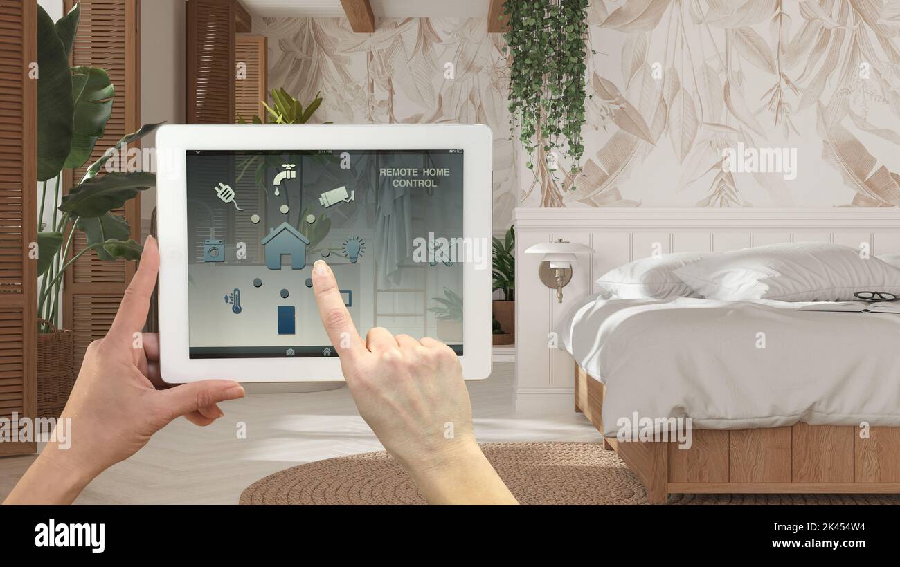 Smart remote home control system on a digital tablet. Device with app ...