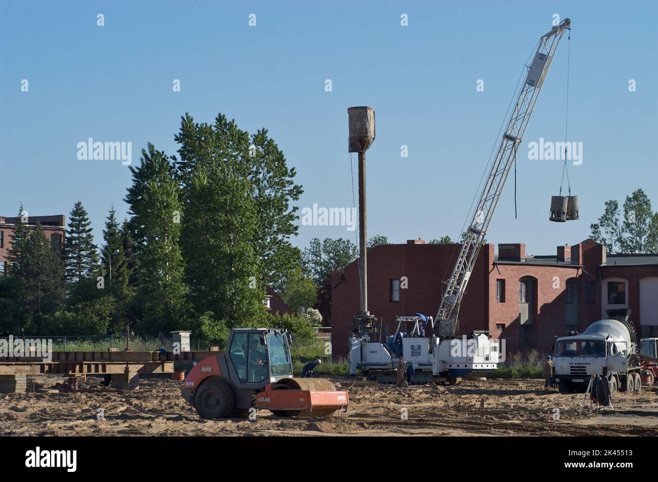 Heavy Equipment Backhoe and Dump Truck - Stock Image Stock Photo - Alamy