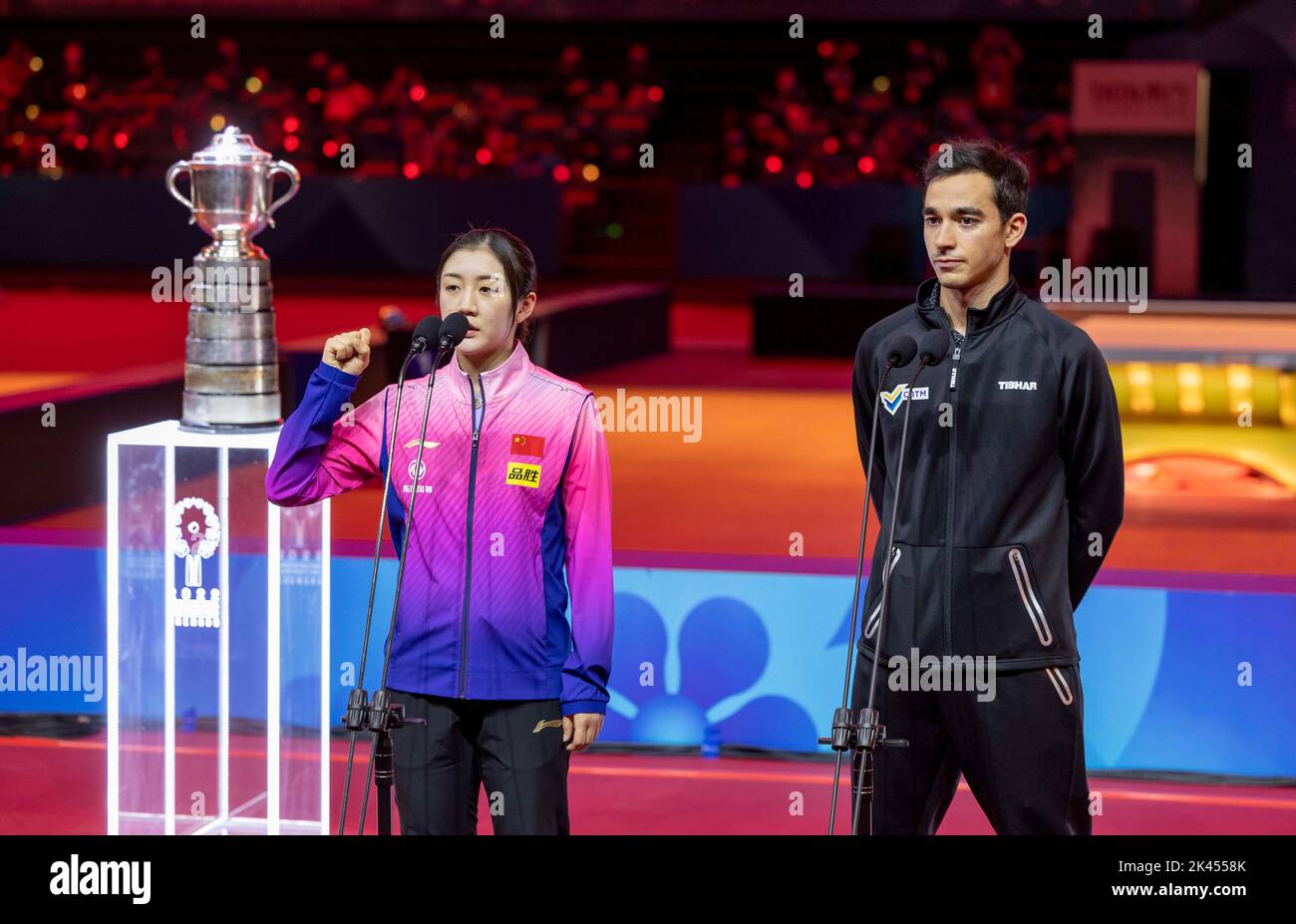 CHENGDU, CHINA - SEPTEMBER 29, 2022 - Chen Meng (L) of Team China and ...