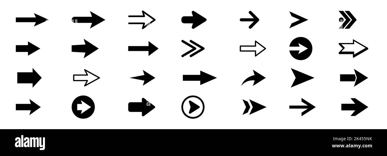 Set of vector arrow icons. Collection of pointers Stock Vector Image ...