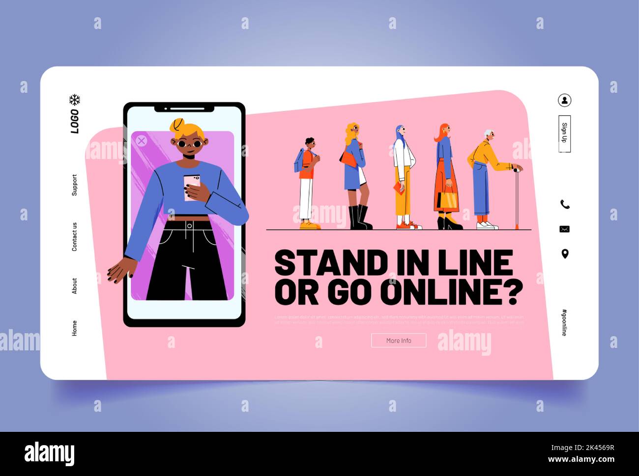 Supermarket phone queue Stock Vector Images - Alamy