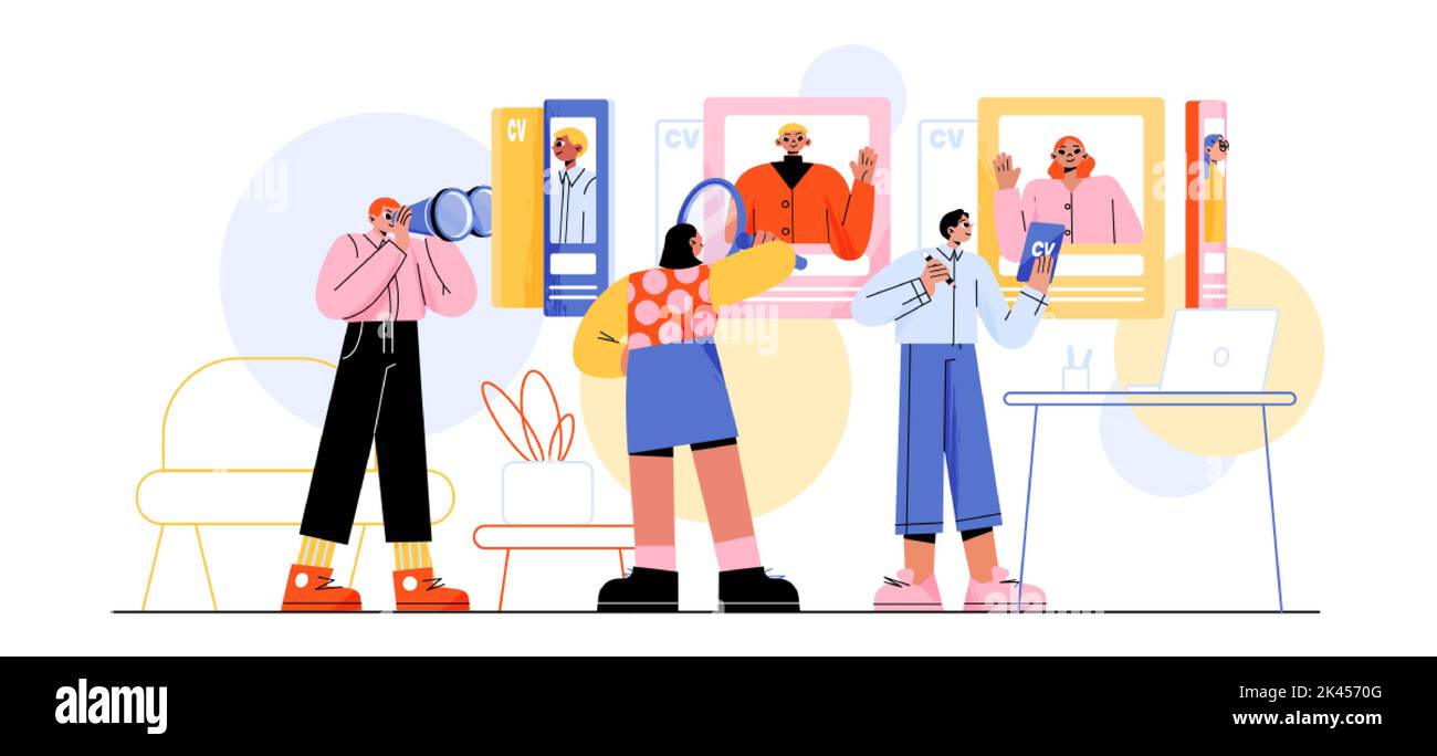 Hr, talent search, team recruitment concept, business people choose ...